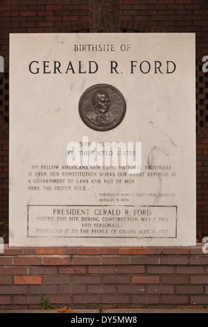 USA, Nebraska, Omaha, birthplace of President Gerald R. Ford Stock ...