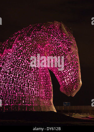 Kelpies at Night, Reflections Stock Photo - Alamy