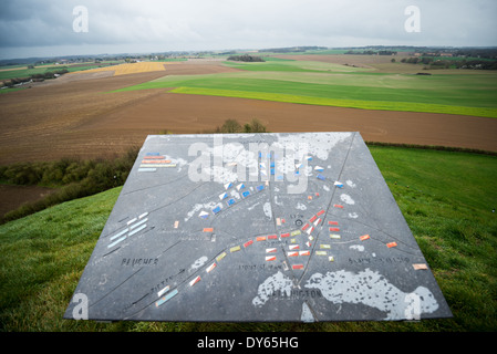 A detailed map of the Battle of Waterloo, showing the positions and ...