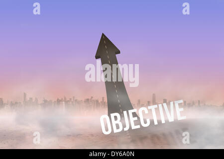 The word objective against road turning into arrow Stock Photo - Alamy