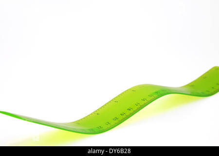 Green bendy Ruler isolated on a white background Stock Photo - Alamy