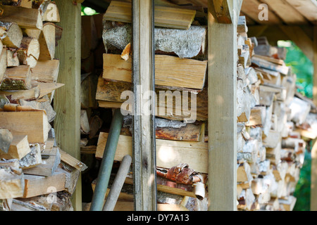 Firewood stack in storage close-up Stock Photo - Alamy