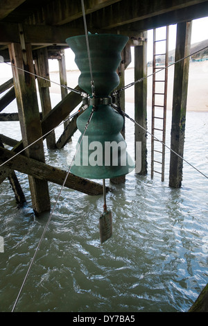 The time and tide bell in the North Sea at Mablethorpe, Lincolnshire ...