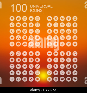 Set of 100 Universal Icons for Web and User Interface Design Stock ...