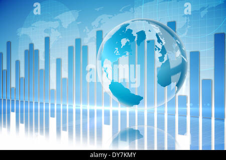 Digitally generated global business graphic in blue Stock Photo - Alamy