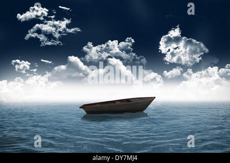 Small boat in the sea Stock Photo - Alamy