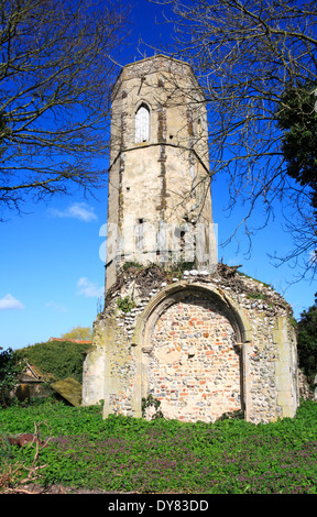 The south porch and tower of the disused Church of Saint Peter at ...