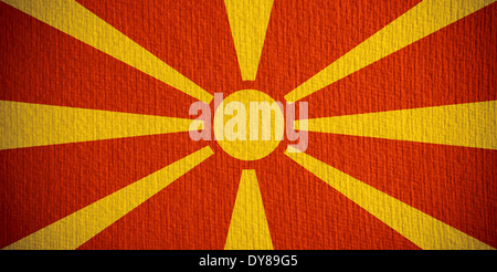 flag of Macedonia or Macedonian banner on canvas background Stock Photo ...