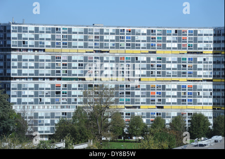 Switzerland, Geneva, Le Lignon, block of flats, high-rise building ...