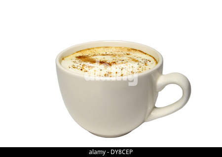 Porcelain cup of coffee with ice cream and cinnamon heart served at ...