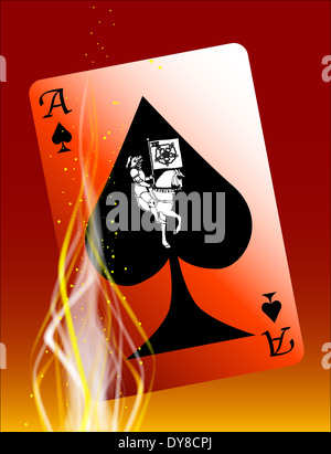 Burning Ace Of Spades Stock Photo - Alamy
