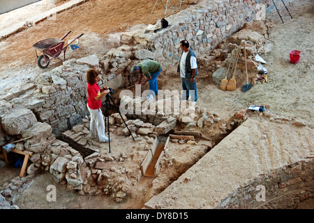 Archaeological excavations at the Acropolis, Athens, Greece, 19th ...