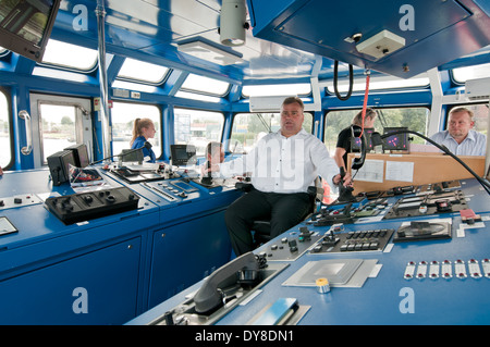 Tug boat captain cockpit tugboat operator driver pilot cab Stock Photo ...
