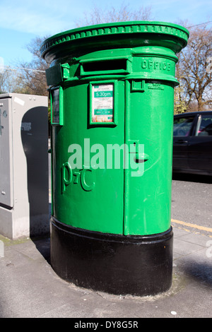 Green Post Box in Dublin the capital city of Ireland Stock Photo - Alamy