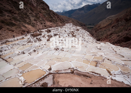 Peru, Maras, Mountainscape with salt terraces Stock Photo - Alamy
