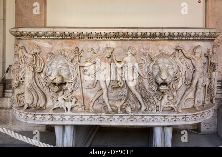 Roman sarcophagus of a Dionysian procession, Vatican Museum, Rome ...
