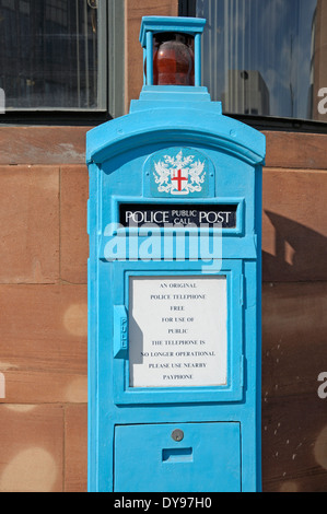 Police blue telephone box at Queen Victoria Street City of London ...