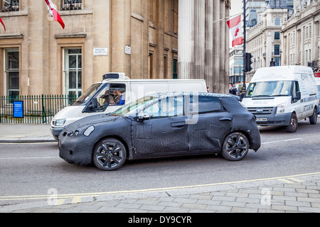 Prototype car, vehicle body in full black vinyl camouflage wrap to ...