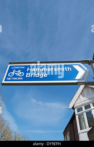 london cycling network signs in barnes, southwest london, england ...