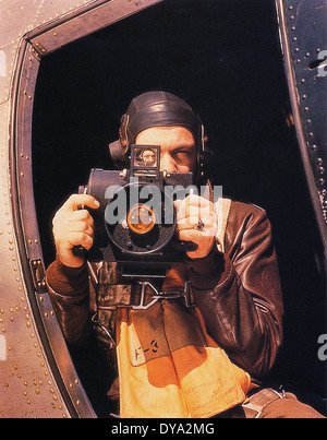 Second World War photographer with camera in diorama museum at Arnhem ...
