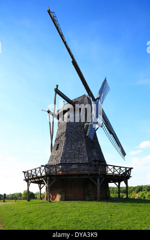 , Cap windmill LWL Open Air Museum in Detmold, 27.06.2011, aerial view ...