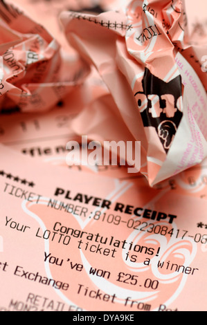 UK Lotto winner receipt Stock Photo - Alamy