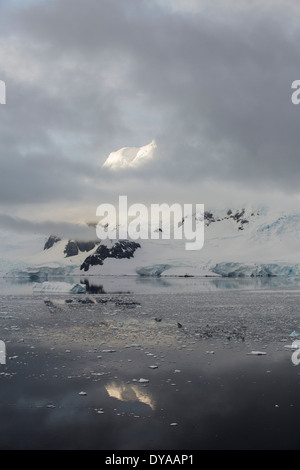 Glacial scenery below Mount Walker in Graham Land on the Antarctic ...