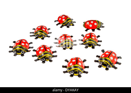 chocolate ladybird wrapped in aluminum foil isolated on white ...