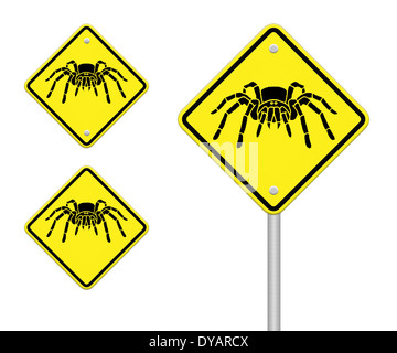 spider- tarantula Caution Sign Stock Photo - Alamy