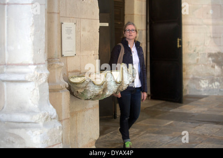 Giant clam oyster shell used as holy water font - Cathédrale Saint ...