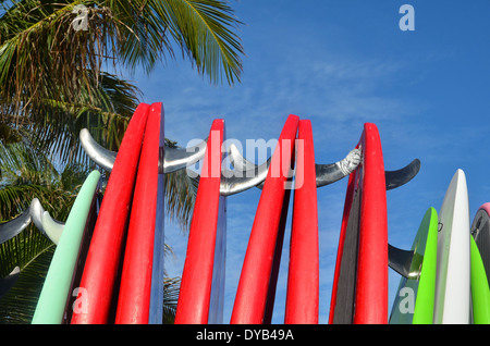 Stack of surfboards by seaside Stock Photo - Alamy