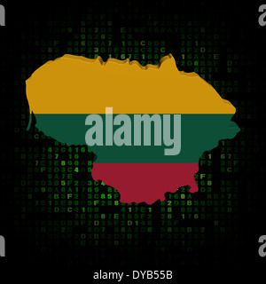 Lithuania map flag on hex code illustration Stock Photo - Alamy