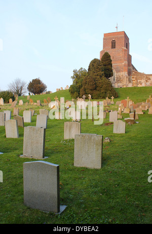 Shillington Church in Bedfordshire viewed from across the graveyard and ...
