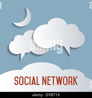 Concept for social network and social media. Flat design illustration ...