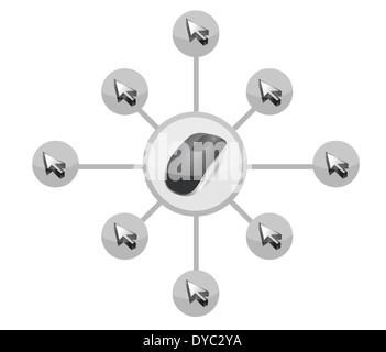 illustration of mouse cursors on white background Stock Photo - Alamy