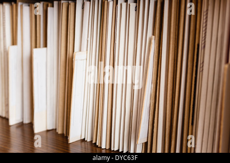 Vintage Keeping Retro Records On Wooden Shelves, Old Business ...