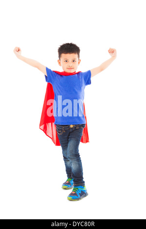 Funny kid boy with open arms isolated on white studio shot Stock Photo ...