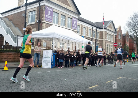 The 2014 Manchester Marathon: Runners reach Altrincham in Cheshire ...