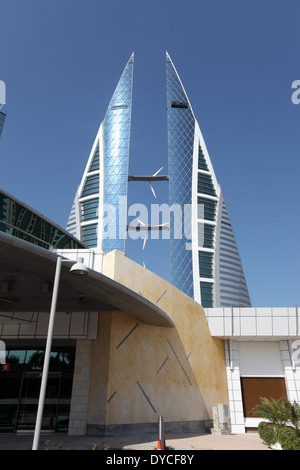 Bahrain World Trade Center, landmark tower in Bahrain Stock Photo - Alamy