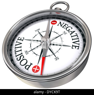Positive or negative - 3D compass Stock Photo - Alamy
