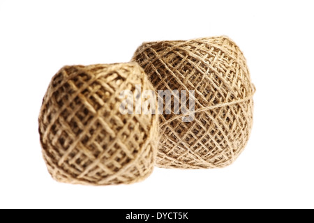 Color shot of two rope balls isolated on white Stock Photo - Alamy