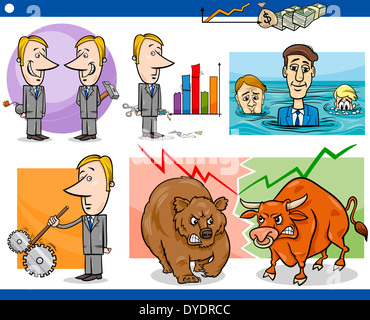 Concept Cartoon Illustration of Saboteur Man or Businessman putting ...