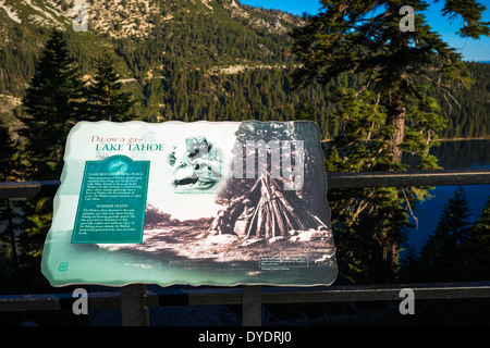 Native American Washoe interpretive sign, Emerald Bay State Park, Lake ...