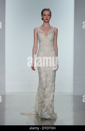 Model walks runway for Amsale collection by Amsale Aberra during bridal ...