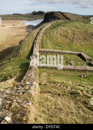 Castle Nick or Milecastle 39 on Hadrian's Wall, Northumberland, England ...