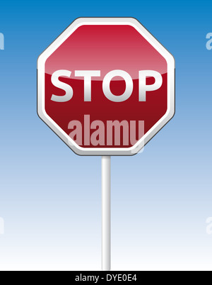 stop road sign reflection Stock Photo - Alamy