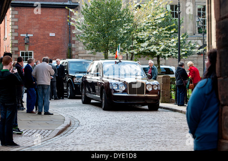 Queen Elizabeth II s Bentley car travelling down the Royal Mile for an ...