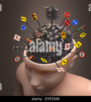 Several roads forming the human brain. Clipping path included Stock ...