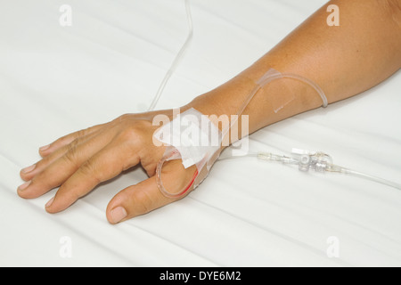 saline solution and injection needle Stock Photo - Alamy