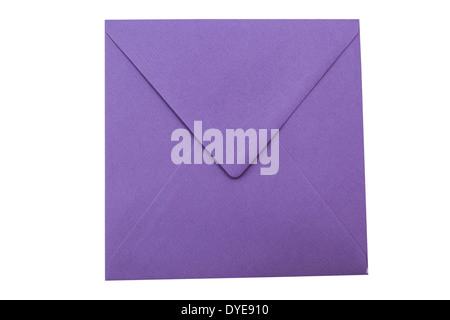 Purple envelope isolated on white background Stock Photo - Alamy